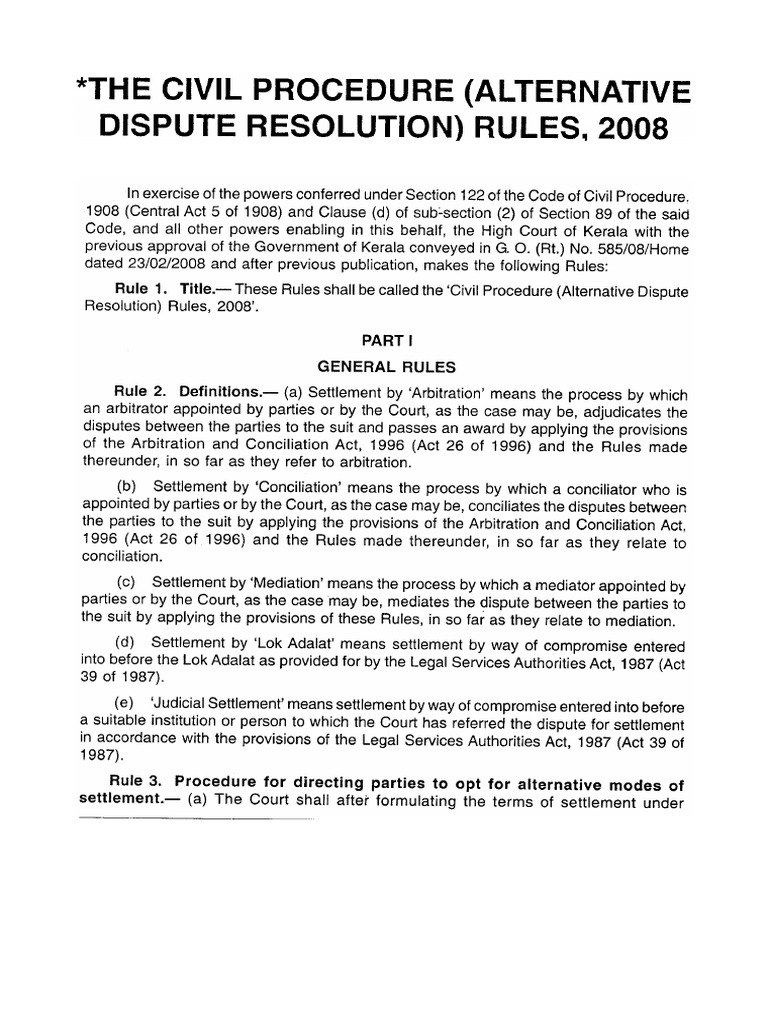 ADR Rules - 0 | PDF