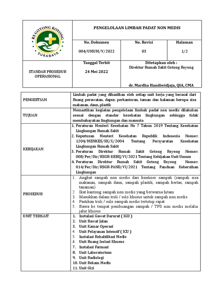 Pengelolaan Limbah Padat Non Medis | PDF | Sains & Matematika