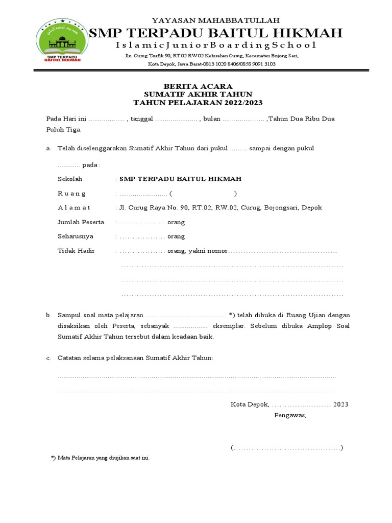 Berita Acara & Absensi SAT | PDF