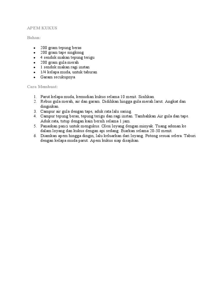 Apem Kukus | PDF