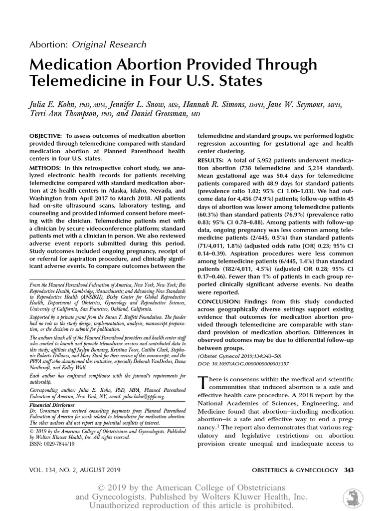 Kohn 2019 | Download Free PDF | Abortion | Pregnancy Kohn 2019 | Download Free PDF | Abortion | Pregnancy
