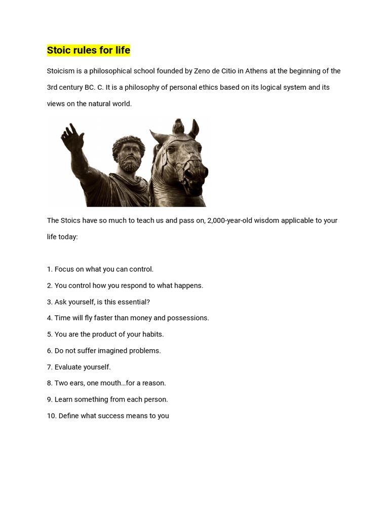 Essential Stoic Rules for Life | PDF