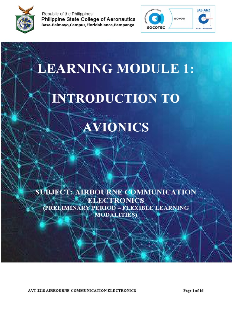 Bab Avt 2218 Prelim Module No.1 | PDF | Avionics | Aviation