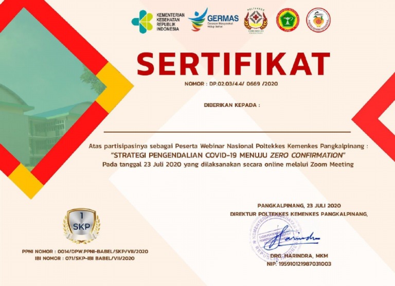 Sertifikat Kosong Pangkal Pinang IBI PPNI | PDF