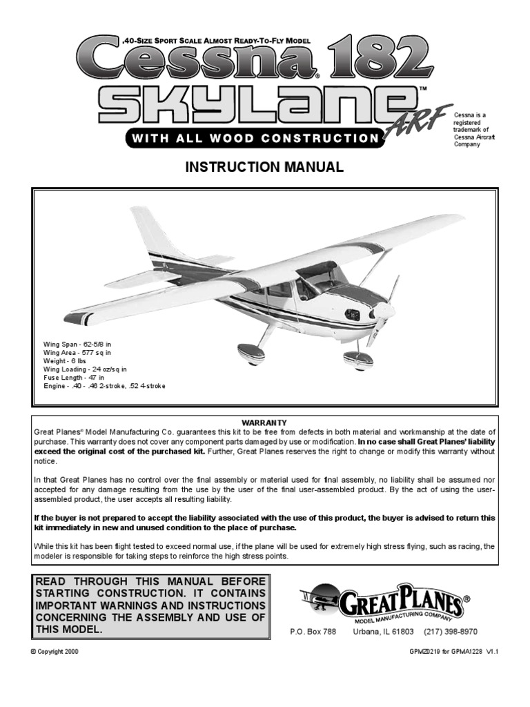 Cessna 182 | PDF | Screw | Airplane