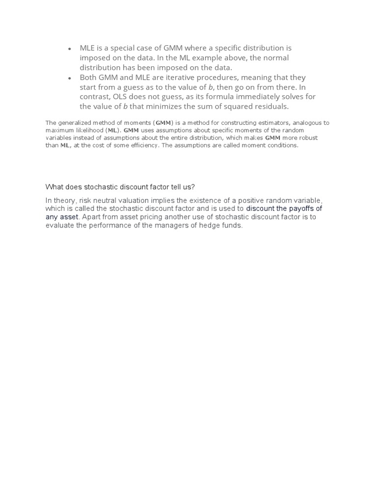 GMM Ols Mle | PDF