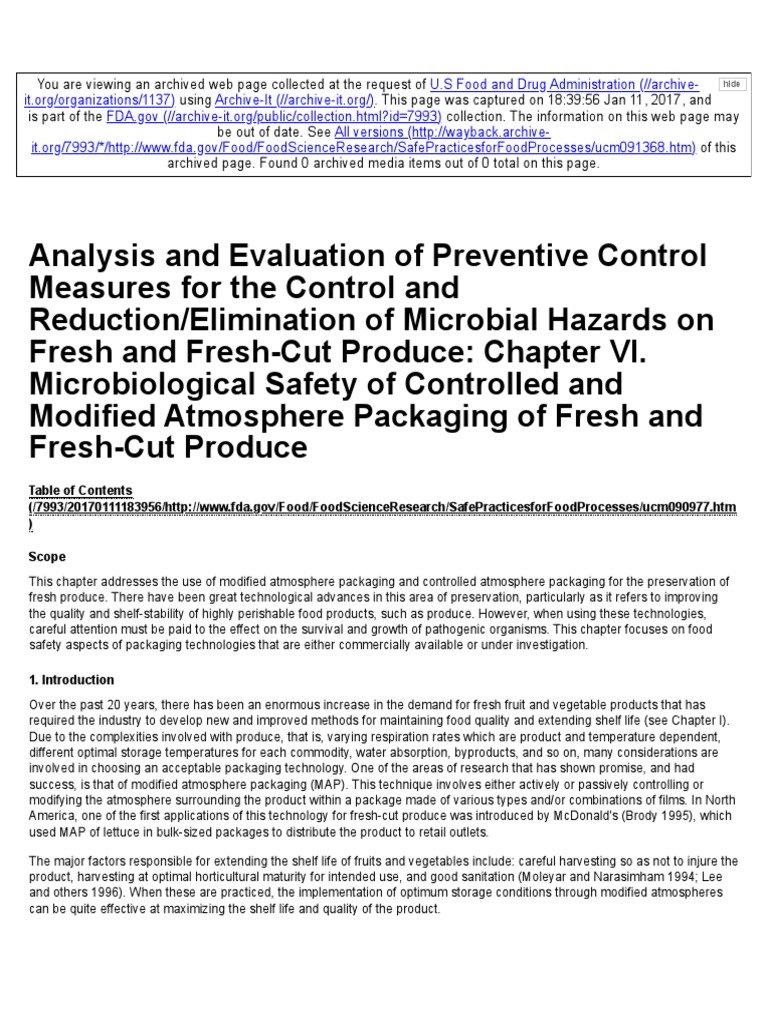 Safe Practices For Food Processes - Analysis and Evaluation of Preventive Control Measures For ...