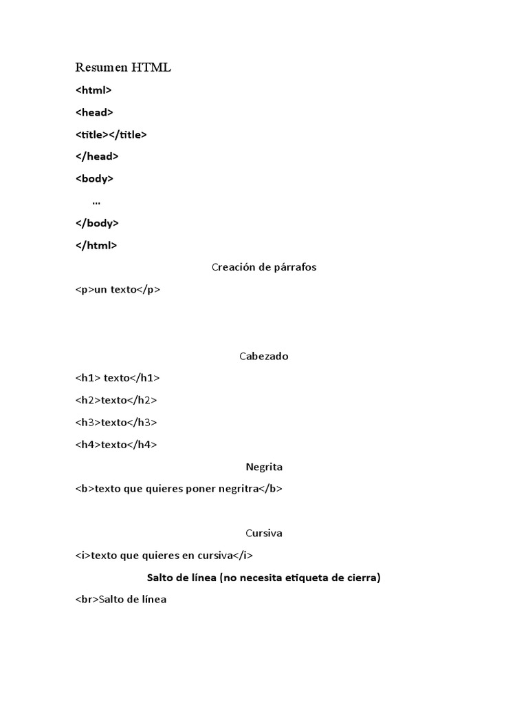 Resumen HTML Actualizado | PDF | Servidor web | Internet y web