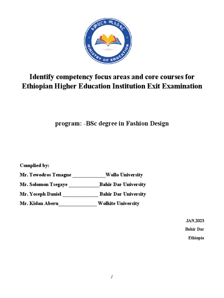 Fashion Design Core Competencies Exit Exam | PDF
