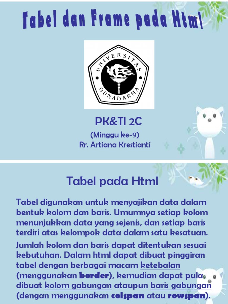 PKTI 2C Tabel Dan Frame | PDF