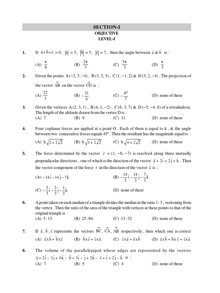 Vector-04 - Exercise | PDF | Triangle | Euclidean Vector