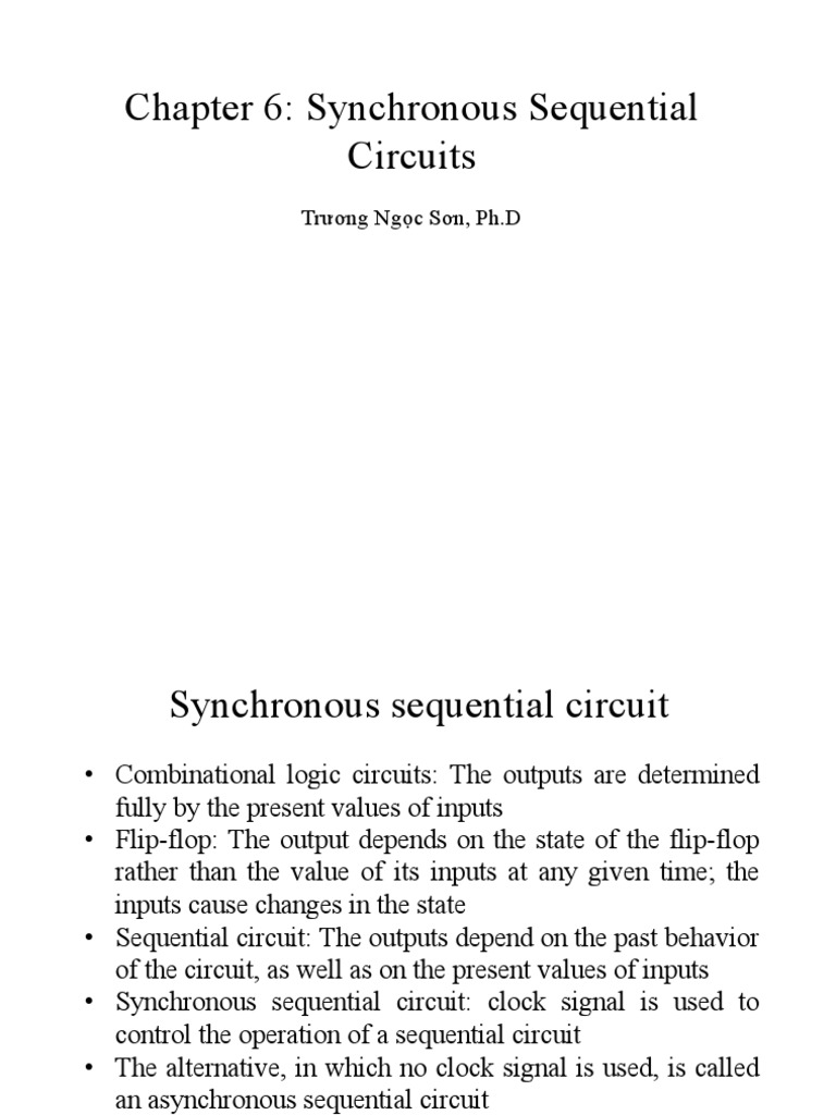 Chapter - 06 - Synchronous Sequential Circuits | PDF Chapter - 06 - Synchronous Sequential Circuits | PDF
