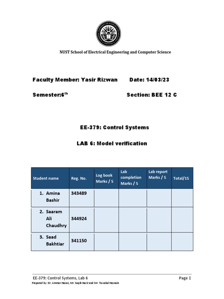 Control Systems Lab 06 Done | PDF | Parameter (Computer Programming ... Control Systems Lab 06 Done | PDF | Parameter (Computer Programming ...