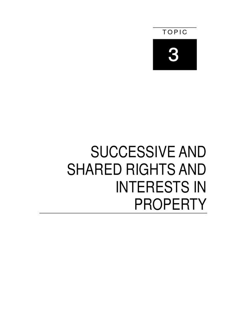 LW300 Topic3 | PDF | Concurrent Estate | Fee Simple