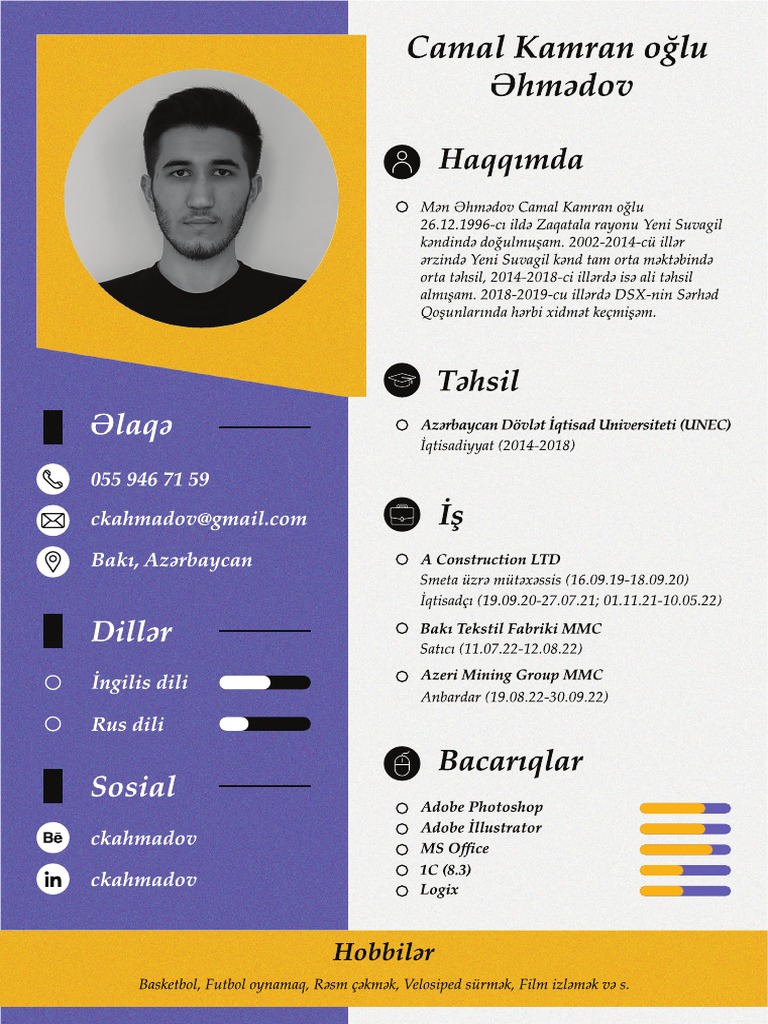 CV (Camal Əhmədov) | PDF
