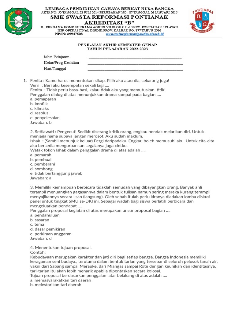 Format Kop Pas Genap | PDF