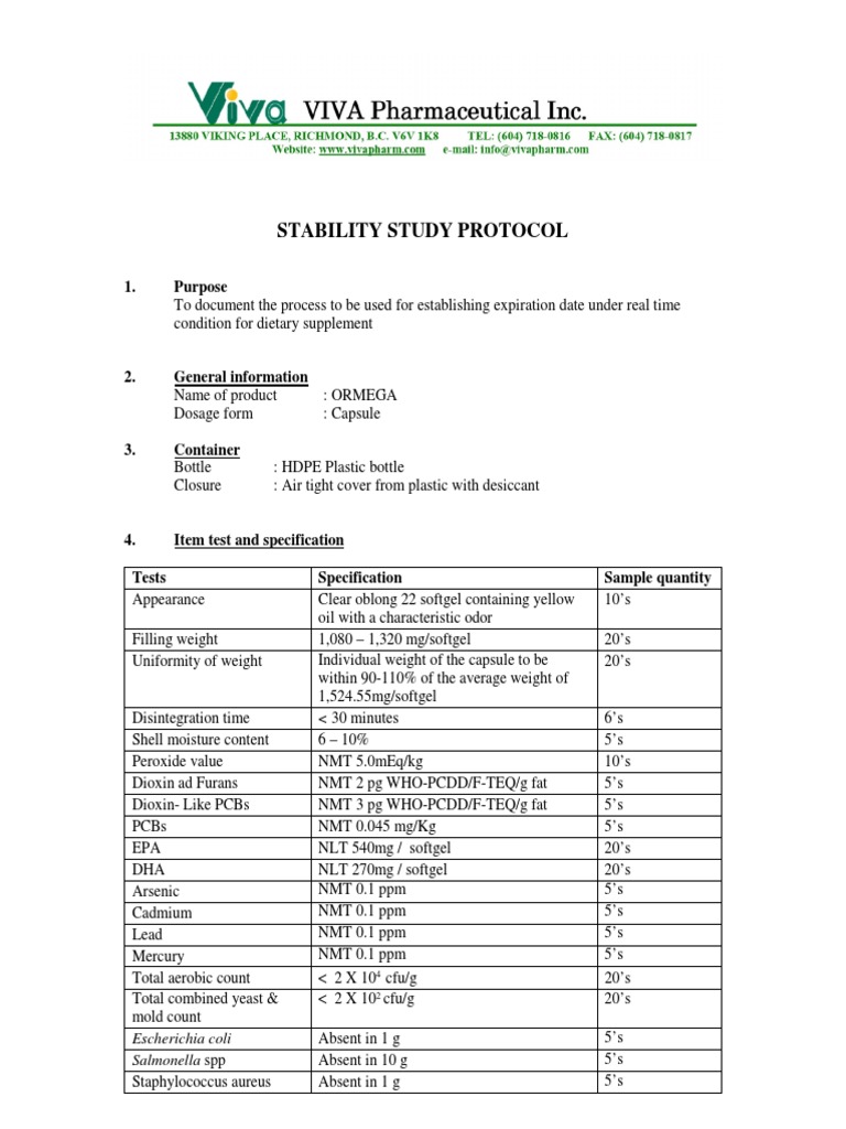 STABILITY PROTOCOL - Revised (Sep21) | PDF