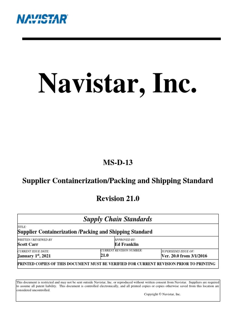 MSD 13 - 2018 (D13) | PDF | Pallet | Packaging And Labeling
