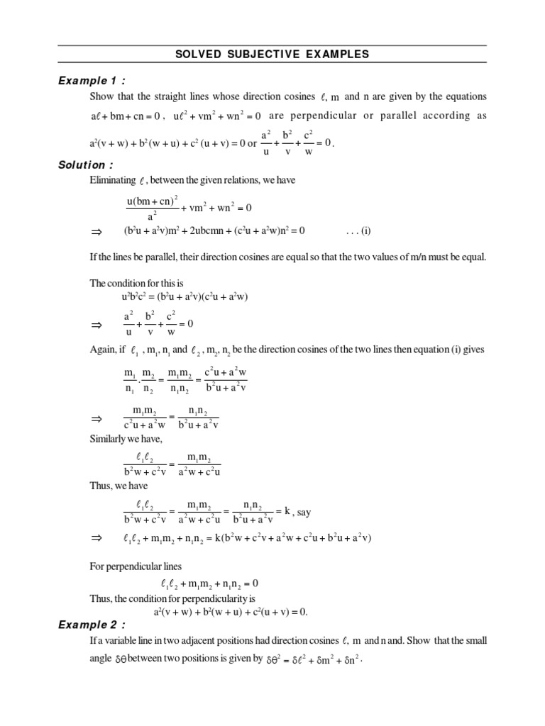 3 - D - Solved Example | PDF | Plane (Geometry) | Equations 3 - D - Solved Example | PDF | Plane (Geometry) | Equations