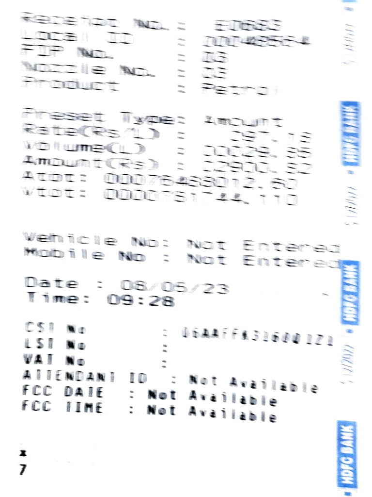 Fuel Bill Format 2 | PDF