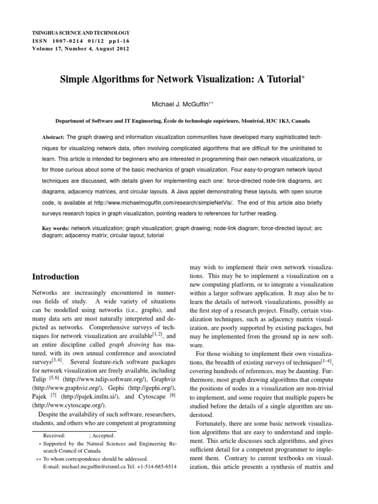 Simple Algorithms For Network Visualization | PDF | Matrix (Mathematics) | Vertex (Graph Theory)