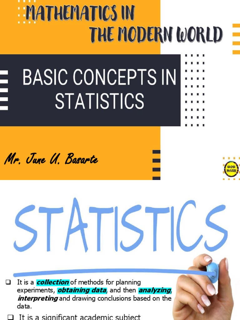 Lesson 1 Basic Concepts in Statistics | PDF | Statistics | Categorical Variable