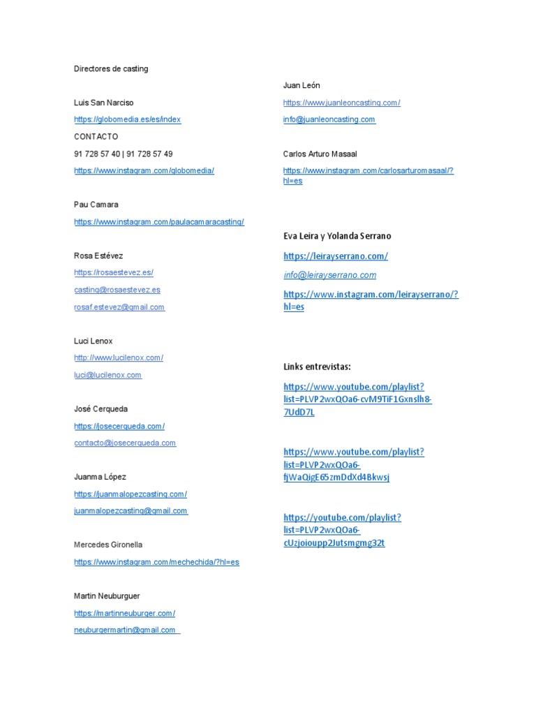 Directores de Casting | PDF