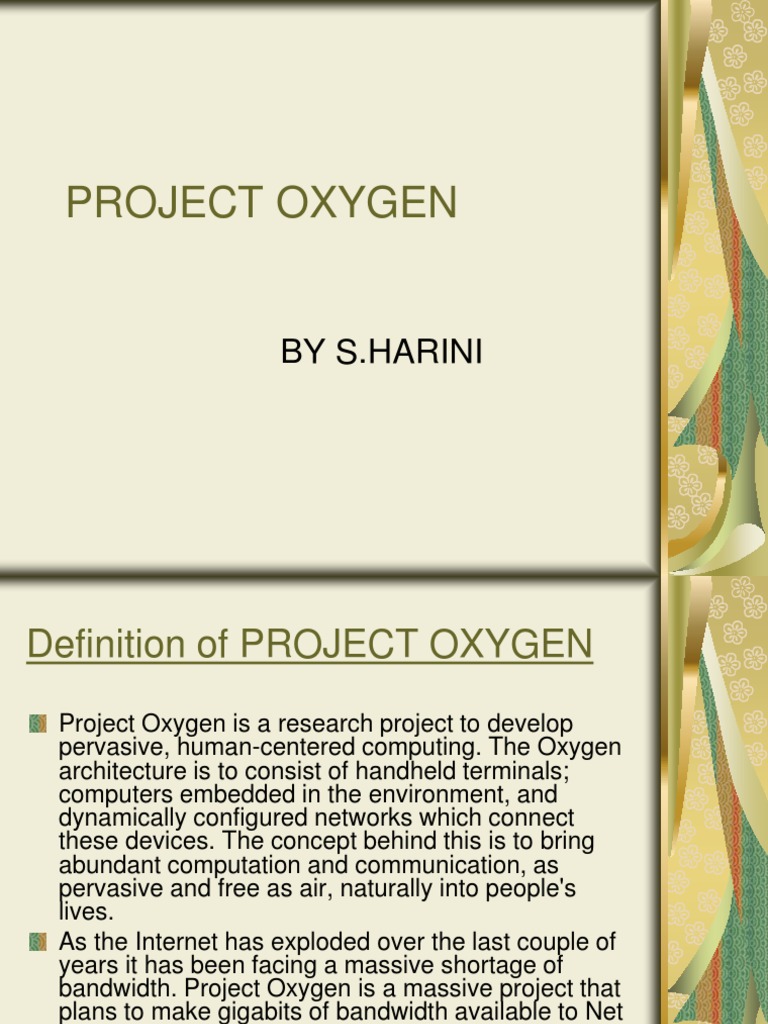 Project Oxygen Ppt | Embedded System | Computer Network