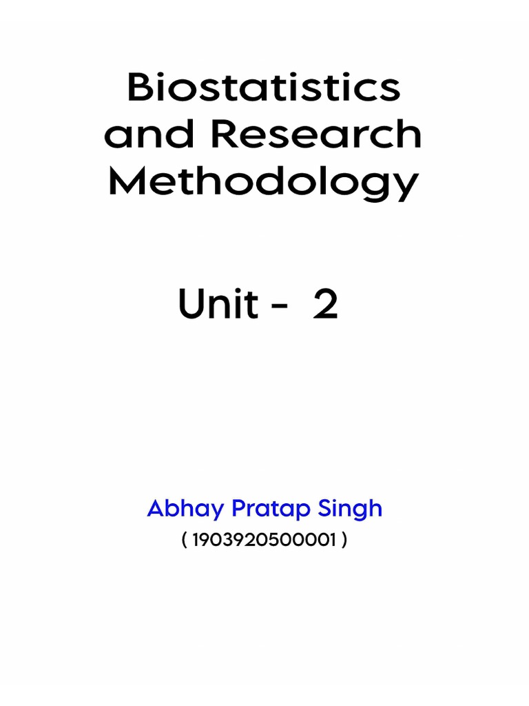 Biostatistics (Unit 2) | PDF