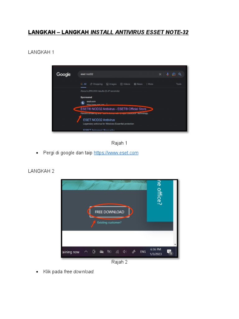 Langkah Install Antivirus | PDF