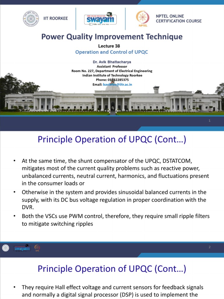 Power Quality Improvement Technique: Operation and Control of UPQC ...