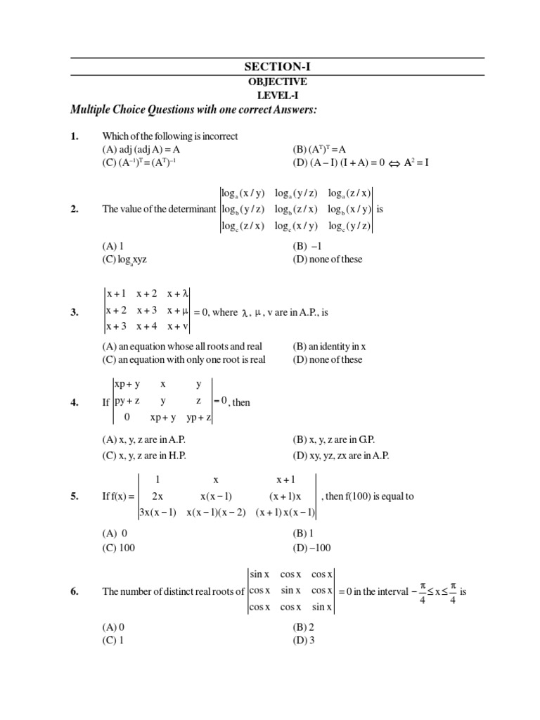 Matrices and Determinants-03-Exercise | PDF | Matrix (Mathematics) | Functional Analysis