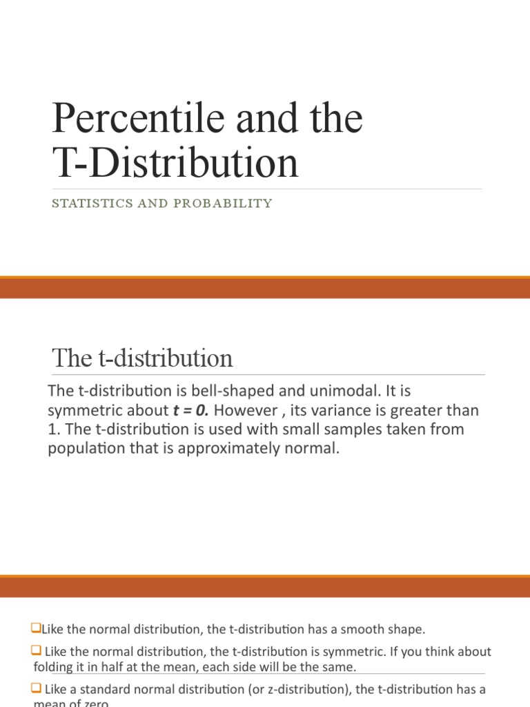 Understanding Percentiles in T-Distribution | PDF