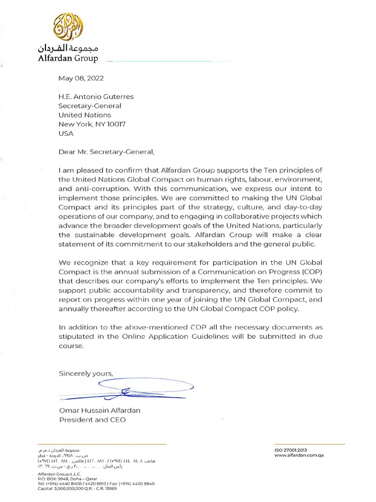 UNGC Letter of Commitment Final (Signed) | PDF