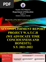 DepEd Project WATCH: Time and Honesty | PDF | Integrity | Teachers