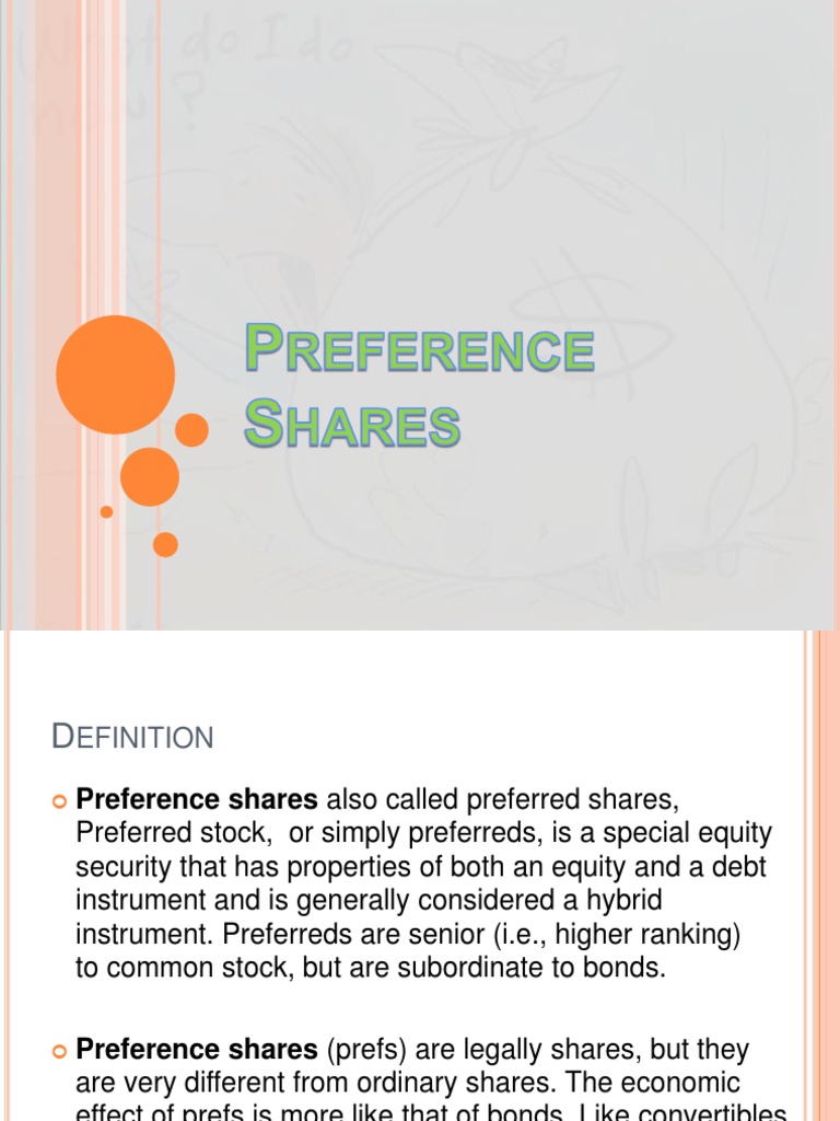 Preference Shares | PDF | Preferred Stock | Stocks