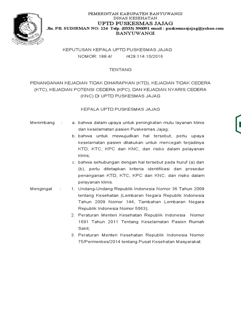 SK Penanganan KTD | PDF