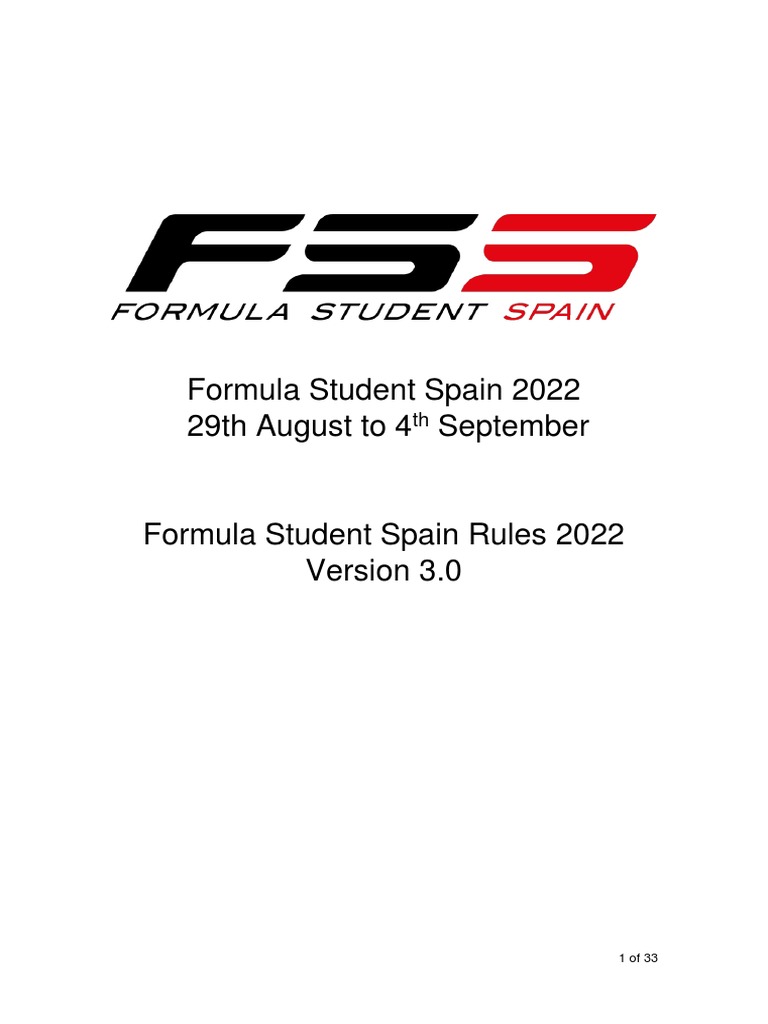 Formula Student Spain 2022 Rules Guide | PDF | Tire | Transport