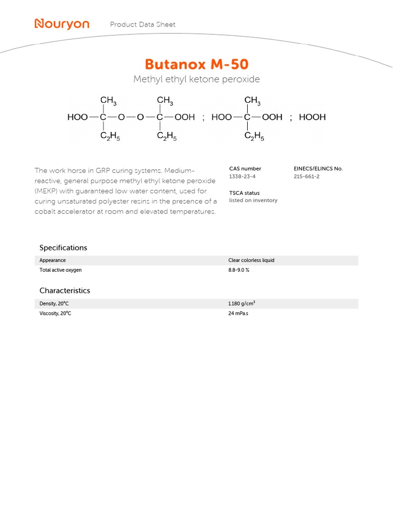 Pds Butanox M 50 | PDF | Chemical Compounds | Physical Sciences
