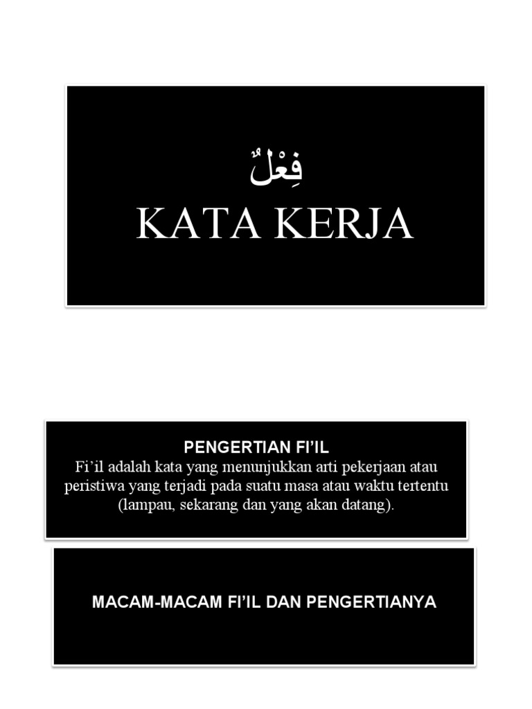 Pengertian dan Macam Fi'il dalam Bahasa Arab | PDF