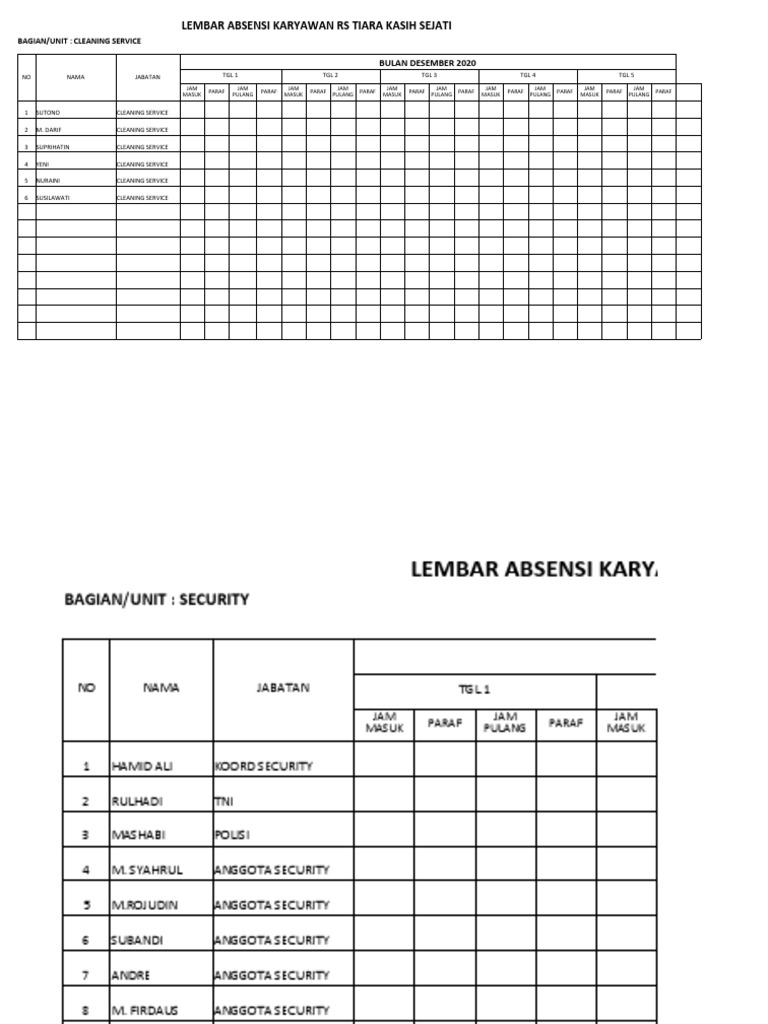 Absensi Per Bulan | PDF