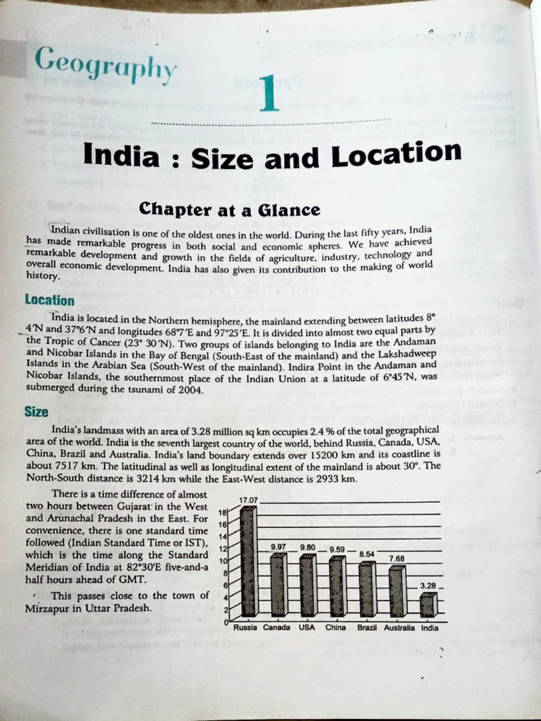Ch 1 India Size and Location | PDF | Longitude | Cartography