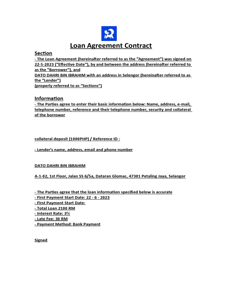 Loan Contract | PDF