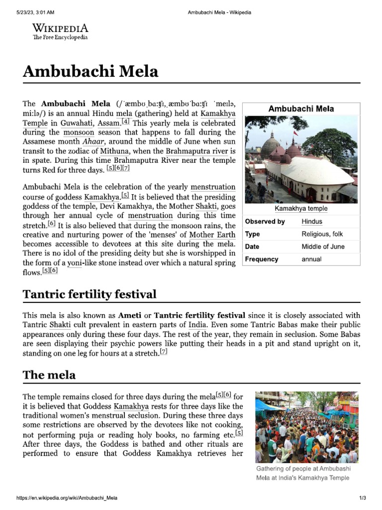 Ambuchi Mela Assam India Heritage Notes | PDF
