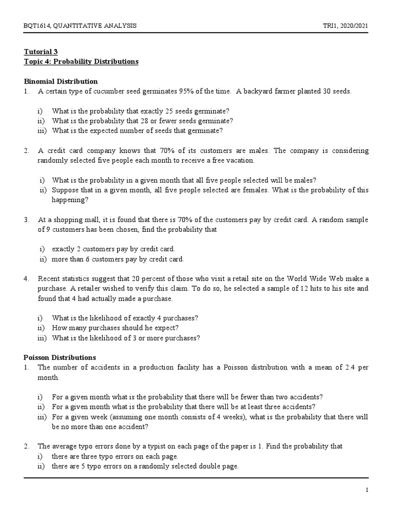 Tutorial 3 | Download Free PDF | Errors And Residuals | Statistics