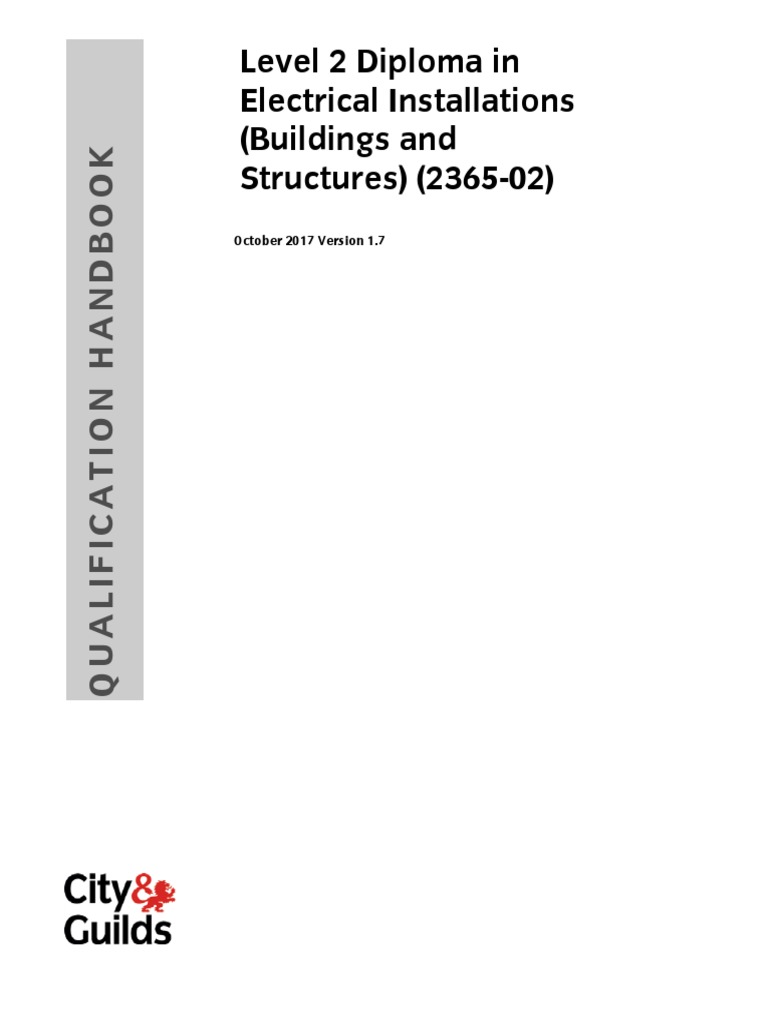 2365-02 l2 Electrical Installation Qualification Handbook v1-7 | PDF | Occupational Safety And ...