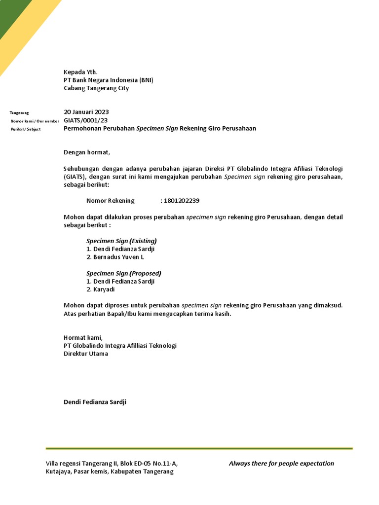 GIATS-0002-23-Surat Eksternal - Perubahan Specimen Sign BNI (Rekening ...
