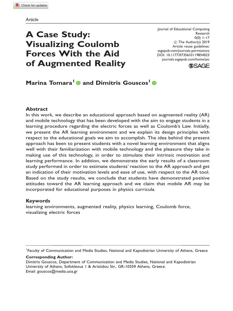 A Case Study Visualizing Coulomb Force With Ar | PDF | Augmented ... A Case Study Visualizing Coulomb Force With Ar | PDF | Augmented ...