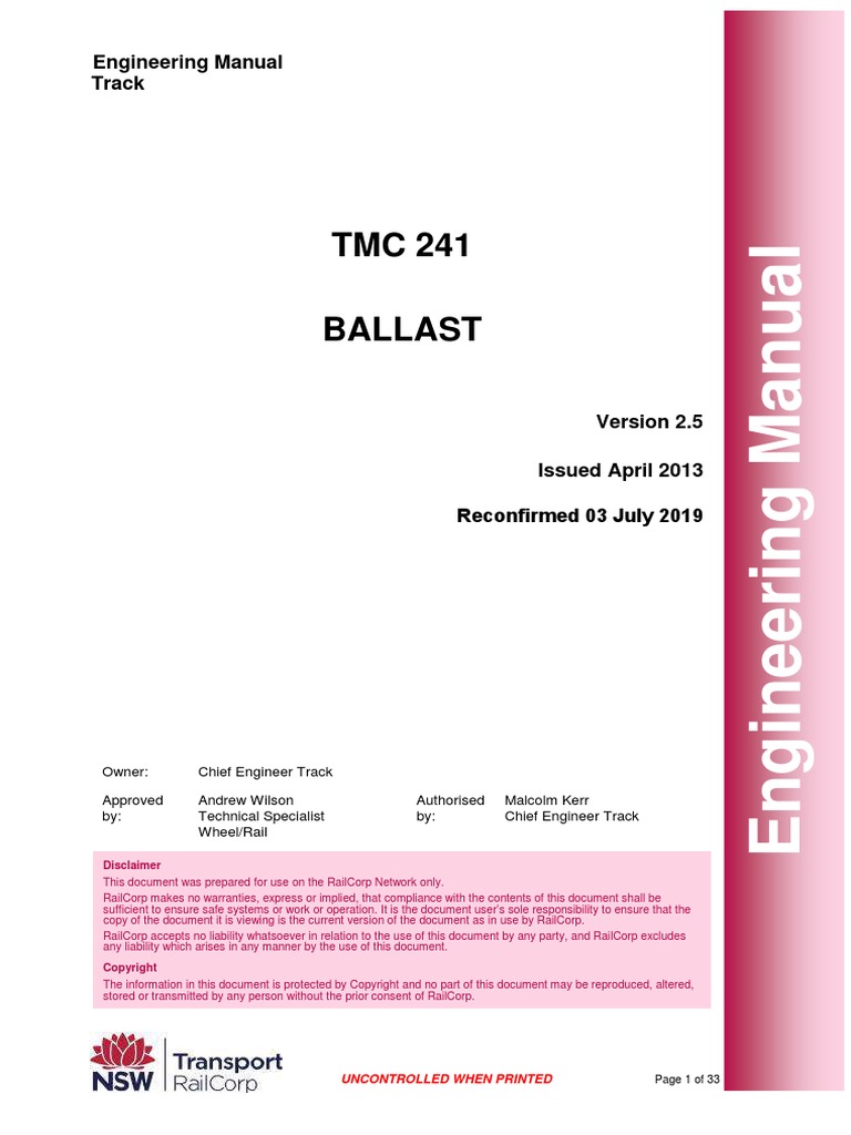 TMC 241 | PDF | Rail Transport | Rail Infrastructure