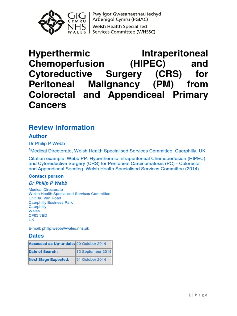 (HIPEC) and Cytoreductive Surgery (PDFDrive) | PDF | Cancer ...